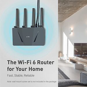 GL.iNet GL-AX1800(Flint) WiFi 6 Router -Dual Band Gigabit Wireless Internet Router | 5 x 1G Ethernet Ports | Up to 120 Devices | OpenVpn&WireGuard