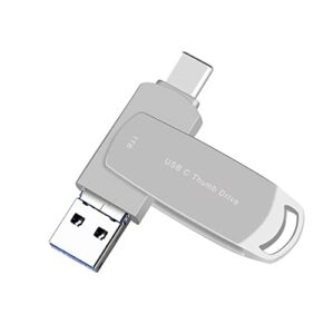 usb c thumb drive storage stick 1000gb memory stick for phone, 1tb type-c usb 3.1 drive compatible macbook ipad pro ipad mini6 and macbook pro air computer (silver)