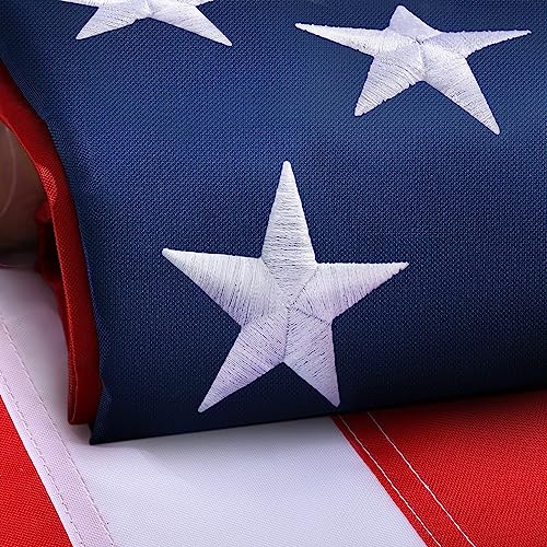 American Flag 3x5 FT Outdoor Heavy Duty Made in USA, American Flags for Outside 3x5 Durable, US Flag with Embroidered Stars and Anti-rust Brass Grommets, Premium U.S.A Flag