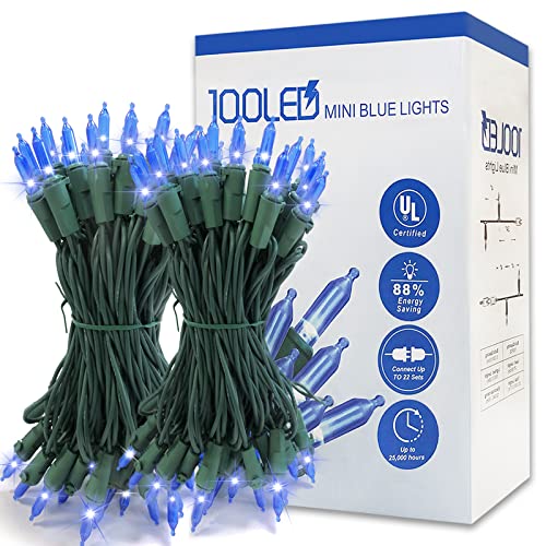 Heyworld Blue Christmas Lights, UL Certified 100 LED Mini Tree Lights, 33ft Xmas Lights, 120V Indoor & Outdoor String Lights, Waterproof Wire Lights for Christmas Tree, Patio, Garden, Home Decoration