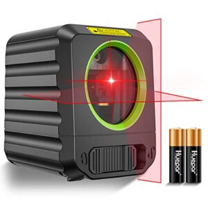 huepar laser level, self-leveling laser level with red beam cross line laser-vertical and horizontal line, 66ft alignment laser tool for picture hanging and diy application, battery included-b011r