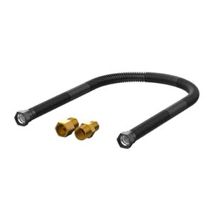 ajinteby gas line flex connectors for fire pit, fireplace flexible gas line, 18 inch non-whistle flexible flex gas connector kit for ng or lp fireplaces