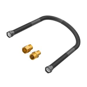 AJinTeby Gas Line Flex Connectors for Fire Pit, Fireplace Flexible Gas Line, 18 Inch Non-Whistle Flexible Flex Gas Connector Kit for NG or LP Fireplaces