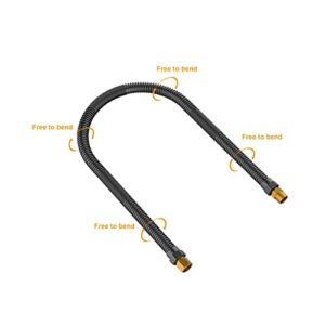 AJinTeby Gas Line Flex Connectors for Fire Pit, Fireplace Flexible Gas Line, 18 Inch Non-Whistle Flexible Flex Gas Connector Kit for NG or LP Fireplaces