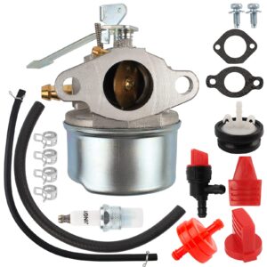 carbhub 640086a carburetor for 3hp snowblower 2 cycle craftsman 536884220 536884320 20" tecumseh 632552 640092a 640311 632560a 632560 632641 640086 640098a hsk600 hsk635 th098sa with spark plug