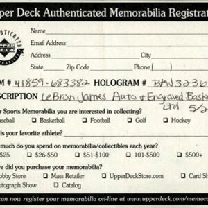 Lebron James First All Star Game Signed NBA Game Basketball Upper Deck UDA #5/23 - Autographed Basketballs