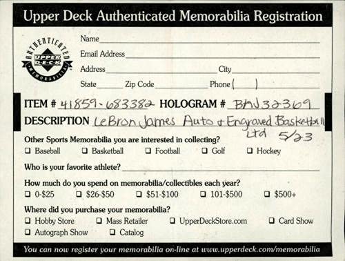 Lebron James First All Star Game Signed NBA Game Basketball Upper Deck UDA #5/23 - Autographed Basketballs