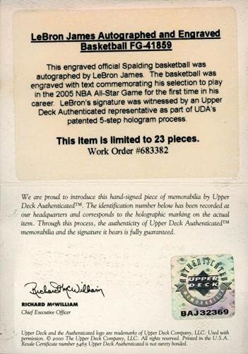 Lebron James First All Star Game Signed NBA Game Basketball Upper Deck UDA #5/23 - Autographed Basketballs