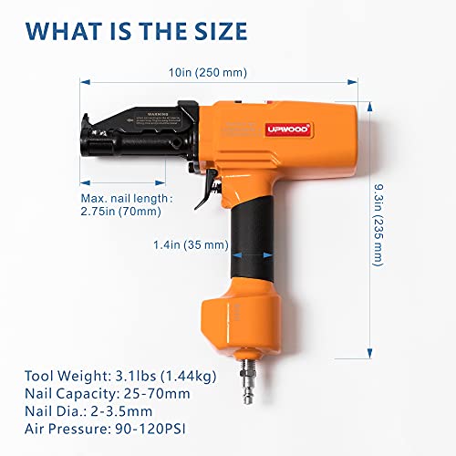 Air Nail Puller Nail Remover Pneumatic Denailer Tool for Recycled Wood Fence Pallet (Ideal for soft or medium-hard woods)