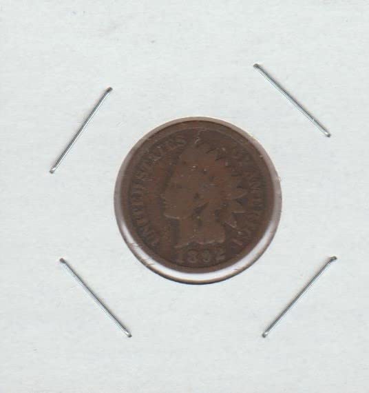 1892 No Mint Mark Indian Head (1859-1909) Penny Seller Very Good