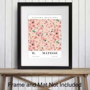 Minimalist Matisse Wall Art & Decor - Mid Century Modern Poster - Gallery Wall Art - Aesthetic Room Decor - Abstract Gifts for Women - Contemporary Museum Pictures - Bedroom Living Room Print 8x10