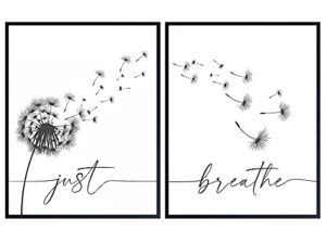 just breathe wall art - inspirational quotes wall decor - encouragement gifts for women - positive quotes wall decor - uplifting gifts for women - bedroom wall art - living room wall art 8x10 unframed