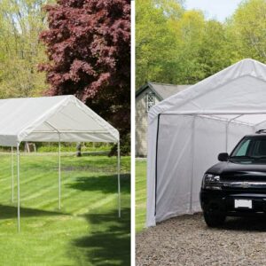 Cover-It® Heavy Duty, All-Season, Large Carport with Removeable Enclosure Kit for Cars, Boats, Lawn/Garden Equipment, Backyard Shade for Events, Commercial Job Sites, Picnic Areas, Pool/Patio (10x20)