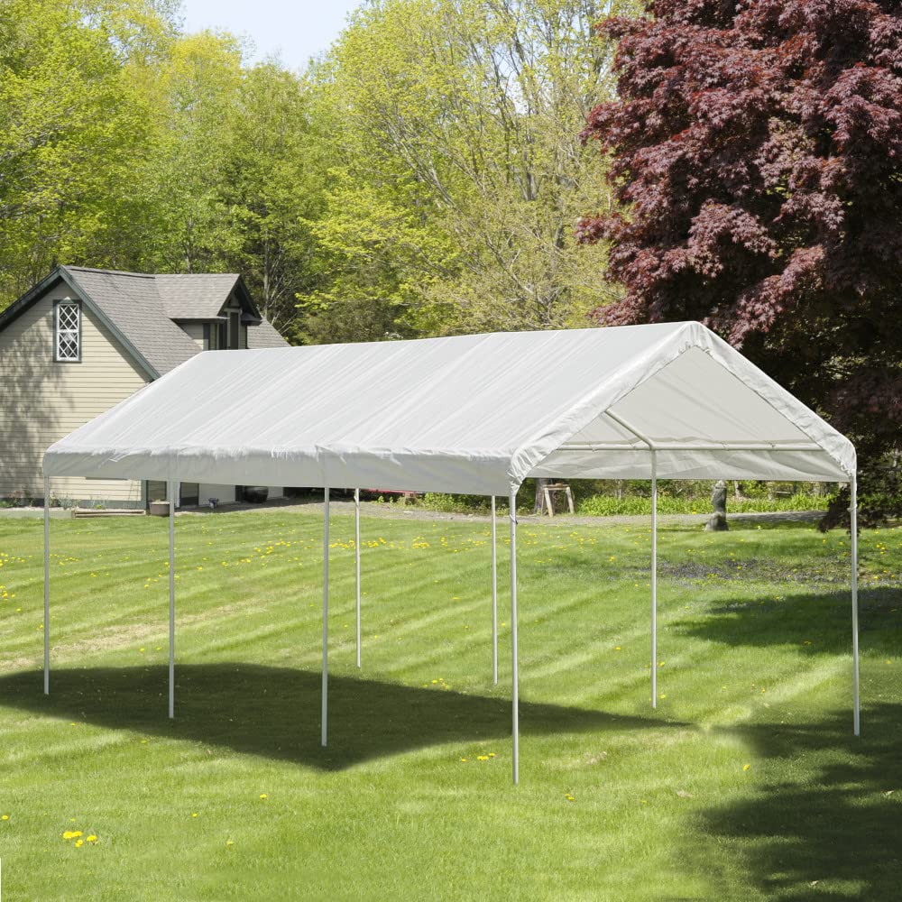 Cover-It® Heavy Duty, All-Season, Large Carport with Removeable Enclosure Kit for Cars, Boats, Lawn/Garden Equipment, Backyard Shade for Events, Commercial Job Sites, Picnic Areas, Pool/Patio (10x20)