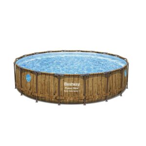 bestway power steel swim vista 18' round above ground pool set 56976e