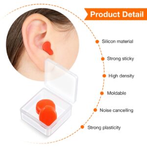 21 Pairs Ear Plugs for Sleeping Soft Reusable Moldable Silicone Earplugs Noise Cancelling Earplugs Sound Blocking Ear Plugs with Case for Swimming, Concert Airplane 32dB NRR (Blue, Orange, Rose Red)