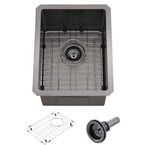 bar sink undermount 12x16 black -wesliv 12 inch black undermount bar sink small wet bar sink 16 gauge stainless steel single bowl bar sink with bottom grid