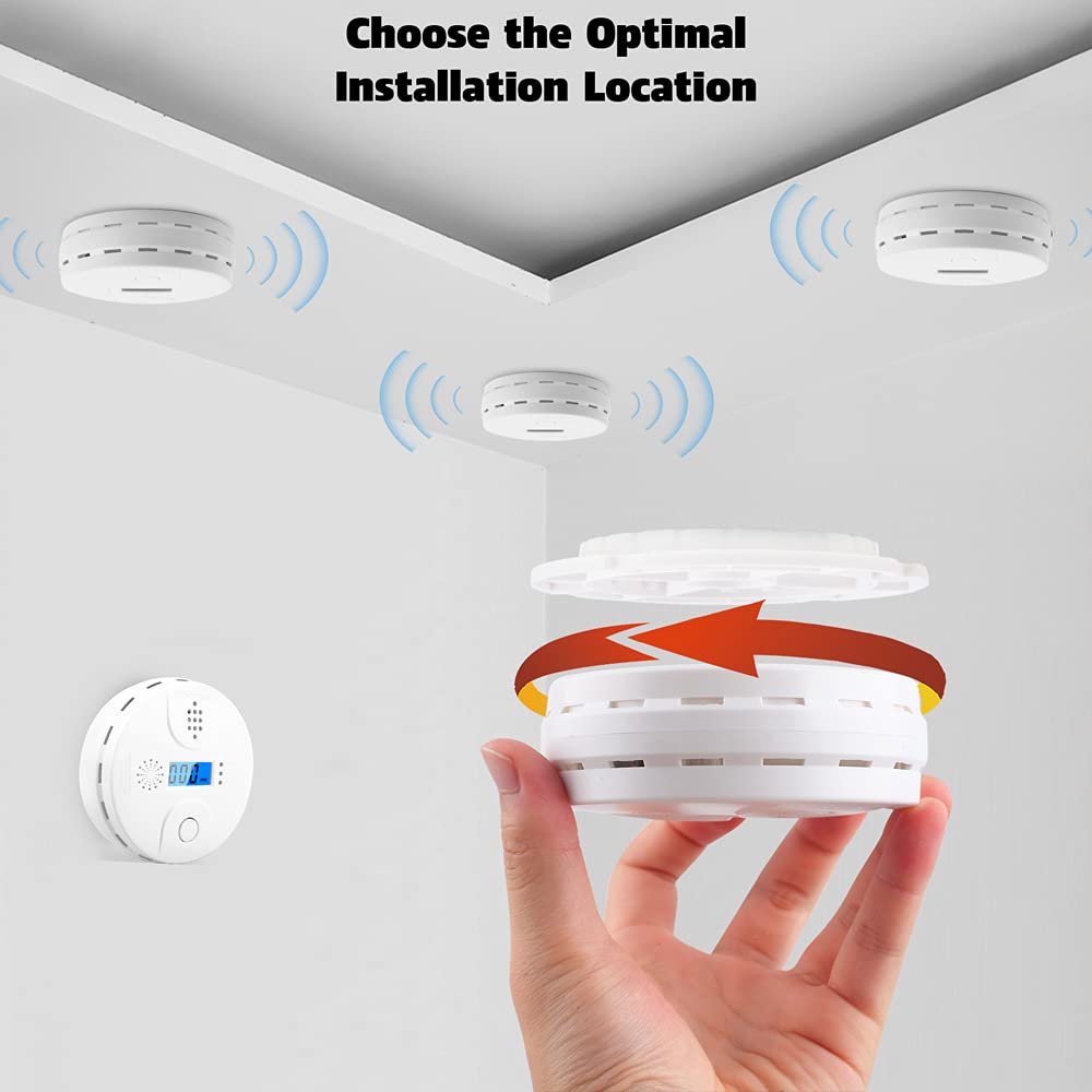 Carbon Monoxide Detector,CO Alarm Detector with Digital Display and Sound Alarm for Home 2pcs