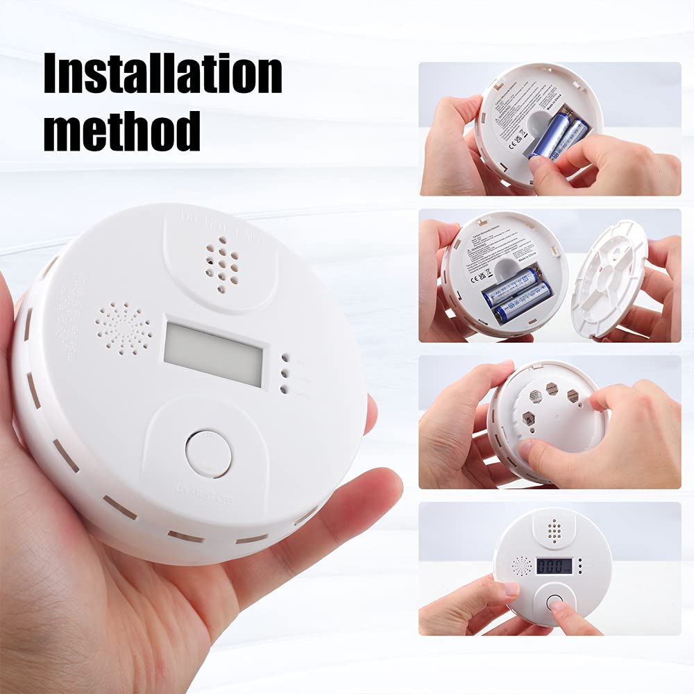 Carbon Monoxide Detector,CO Alarm Detector with Digital Display and Sound Alarm for Home 2pcs