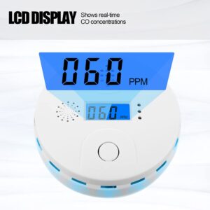 Carbon Monoxide Detector,CO Alarm Detector with Digital Display and Sound Alarm for Home 2pcs