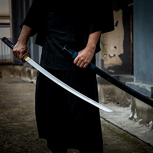 DISPATCH Handmade Samurai Sword, 40 inch 1060 High Carbon Steel, Damascus Steel, Forged Samurai Sword, Full Tang Dynasty, Clay Tempered