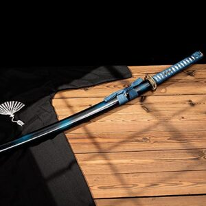 DISPATCH Handmade Samurai Sword, 40 inch 1060 High Carbon Steel, Damascus Steel, Forged Samurai Sword, Full Tang Dynasty, Clay Tempered