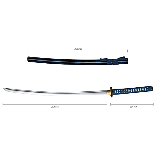 DISPATCH Handmade Samurai Sword, 40 inch 1060 High Carbon Steel, Damascus Steel, Forged Samurai Sword, Full Tang Dynasty, Clay Tempered