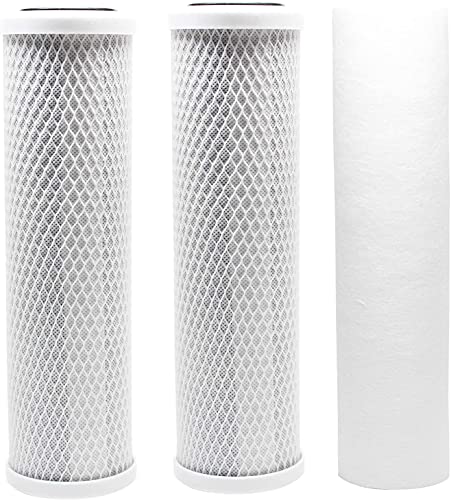 American Water Solutions Replacement Filter Kit Compatible with Krystal Pure KR10 and KR15 RO System - Includes Carbon Block Filters & Polypropylene Sediment Filter