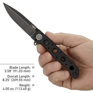 CRKT M16-03DB Folding Pocket Knife: Assisted Opening EDC, Deadbolt Lock, D2 Stonewash Blade, Reversible Pocket Clip Stonewash Blade, Aluminum Handle