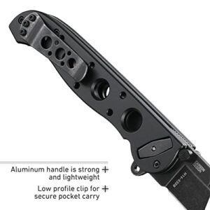 CRKT M16-03DB Folding Pocket Knife: Assisted Opening EDC, Deadbolt Lock, D2 Stonewash Blade, Reversible Pocket Clip Stonewash Blade, Aluminum Handle