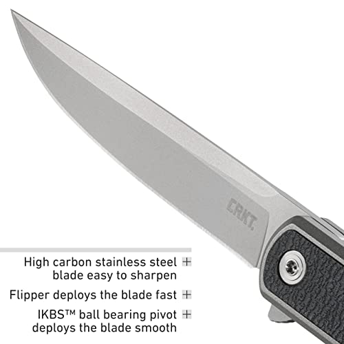 CRKT SEIS EDC Folding Pocket Knife: Gentleman's Knife, Everyday Carry, Liner Lock, Glass Reinforced Nylon Handle with Deep Carry Pocket Clip 7123