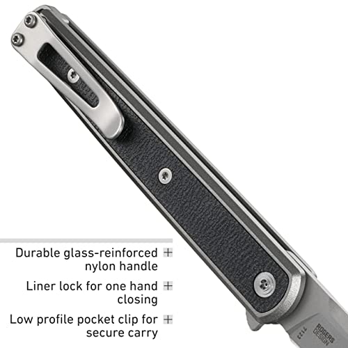 CRKT SEIS EDC Folding Pocket Knife: Gentleman's Knife, Everyday Carry, Liner Lock, Glass Reinforced Nylon Handle with Deep Carry Pocket Clip 7123