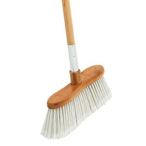 harper live.love.clean. smooth surface bamboo household broom for indoor sweeping of pet hair, dirt, dust on hardwood floors, tile, and laminate