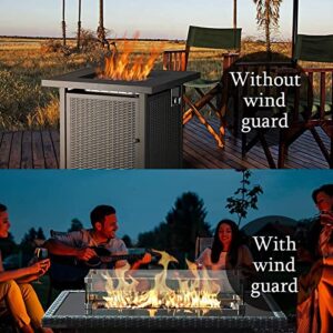 Fire Pit Wind Guard Square, 14 x 14 x 6 Inches Glass Wind Guard for Fire Pit Square