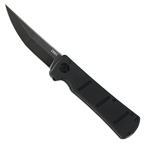 CRKT Inazuma No Ken Folding Pocket Knife: Assisted Opening Tactical Folder, Deadbolt Locking Mechanism, D2 Black Blade, Reversible Pocket Clip 2908