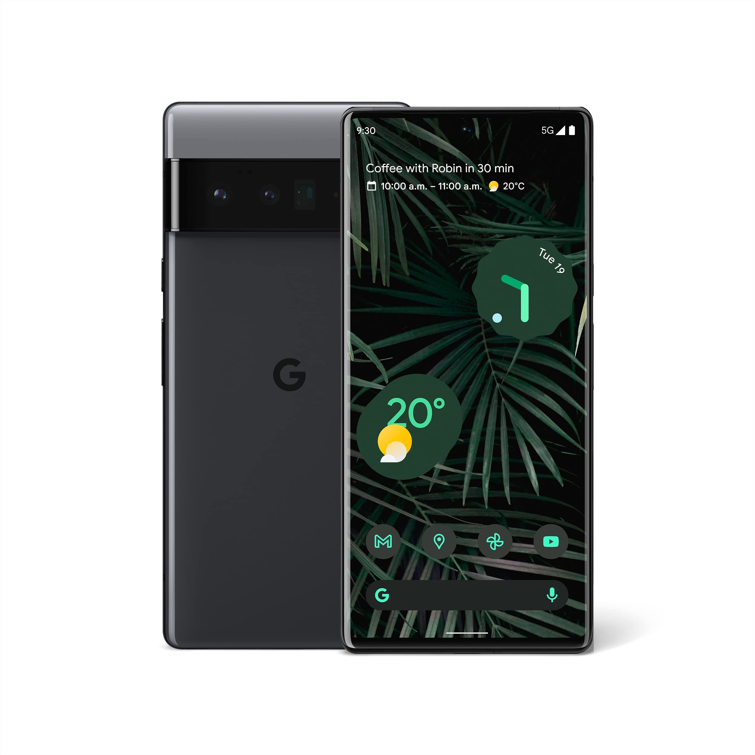 Google Pixel 6 Pro 5G 256GB 12GB RAM Factory Unlocked (GSM Only | No CDMA - not Compatible with Verizon/Sprint) Global Version - Stormy Black