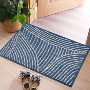 NIUKEALO Indoor Door Mat, Non-Slip Absorbent Entryway Rug Resist Dirt Low-Profile Floor Mats for Home, Entrance, Garage, Patio(Blue)