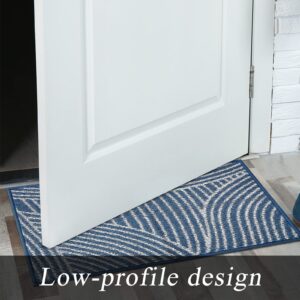 NIUKEALO Indoor Door Mat, Non-Slip Absorbent Entryway Rug Resist Dirt Low-Profile Floor Mats for Home, Entrance, Garage, Patio(Blue)