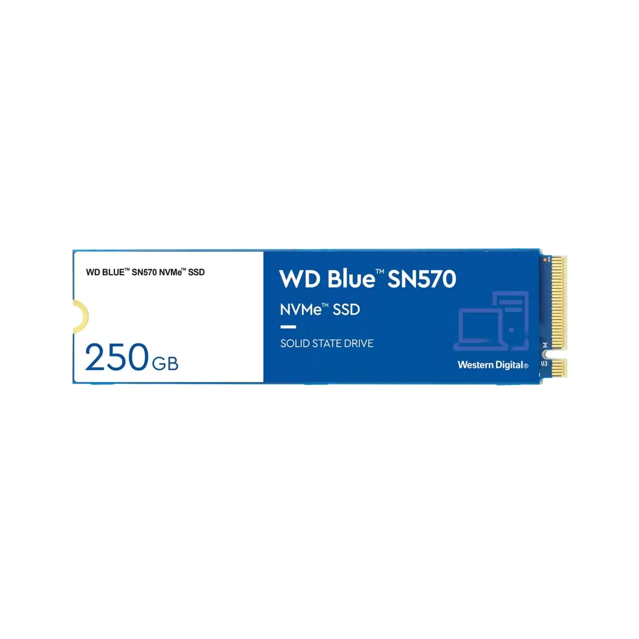 Western Digital 250GB WD Blue SN570 NVMe Internal Solid State Drive SSD - Gen3 x4 PCIe 8Gb/s, M.2 2280, Up to 3,300 MB/s - WDS250G3B0C