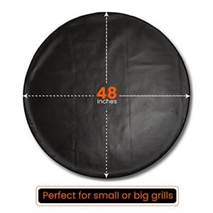 Fire Pit Mat- Double Sided Fireproof Mat for Under Fire Pit, Anti-Oil Stain Grill mats for Outdoor Grill, Weather Resistant Grill Deck Mat, 48" Round