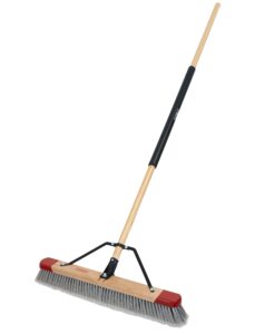 harper 20201014 24 in. premium indoor smooth-surface push broom with flagged bristles, gray