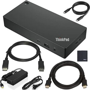 lenovo thinkpad usb type-c dock gen 2 with 4k (40ay0090us) + zoomspeed hdmi cable (with ethernet) + zoomspeed displayport cable + starter bundle