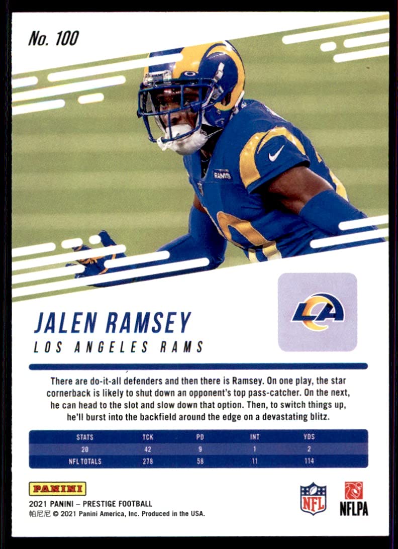 2021 Panini Prestige Football JALEN RAMSEY #100 Los Angeles Rams