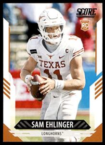 2021 score #362 sam ehlinger rc rookie texas longhorns nfl football trading card