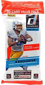 2021 panini donruss nfl football 30 card value cello pack