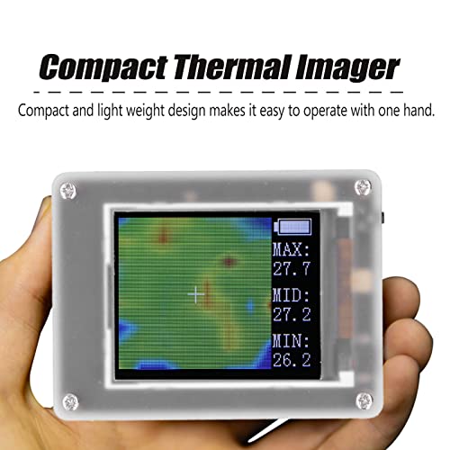 Thermal Imaging Camera, 1.8in TFT Screen Pocket Thermal Imager, 10HZ Refresh Rate 160x120 IR Resolution Handheld Infrared Camera Thermal Imaging, AMG8833‑C Infrared Sensor, Rechargeable