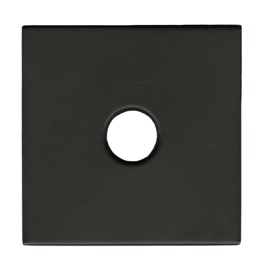 Corla Modern 3.5” Square Shower Arm Flange | Universal Extra Large Replacement Escutcheon Cover Plate (Matte Black)