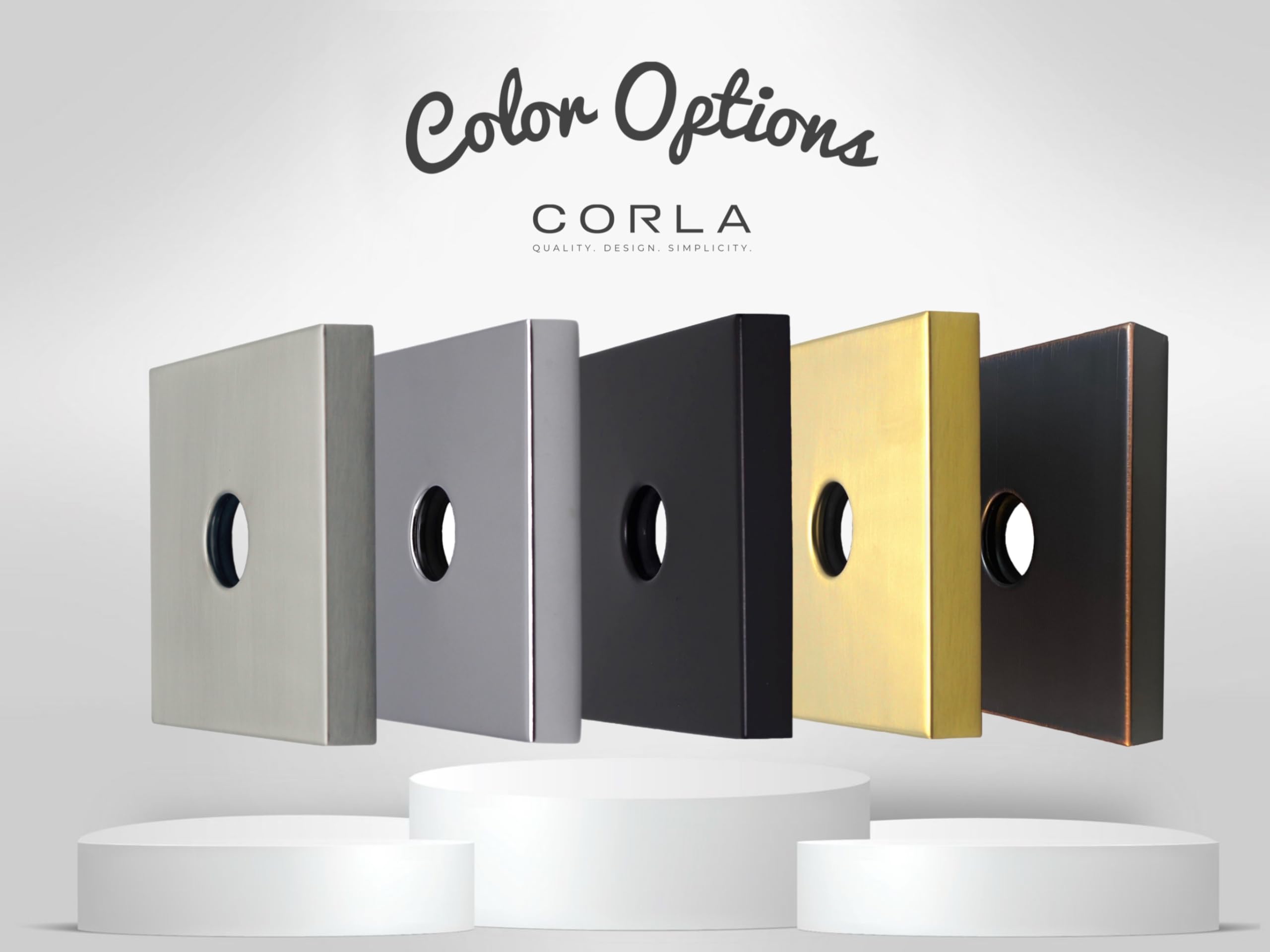 Corla Modern 3.5” Square Shower Arm Flange | Universal Extra Large Replacement Escutcheon Cover Plate (Matte Black)