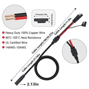 Billion wealth 3.3Feet / 1M DC8mm Female to SAE Connector Perfectly Compatible with Solar Panel RV Solar Plug