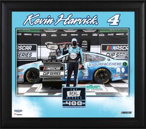 kevin harvick framed 15" x 17" 2020 the real heroes 400 champion collage - nascar driver plaques and collages